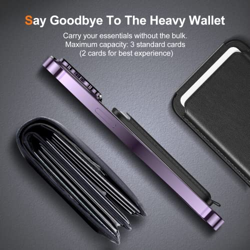 Facbiny Leather Magsafe Wallet Card Holder Stand, Compatible with iPhone 15/15 Pro/15 Plus/15 Pro Max/14/14 Plus/14 Pro/14 Pro Max and 13/12 Series, Not Compatible with 13/12 Mini, Black