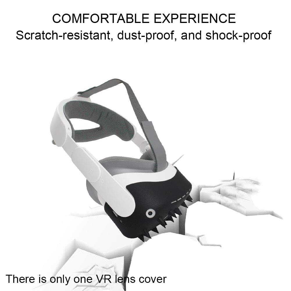 CALIDAKA VR Protection Case for Oculus-Quest 2 Shell Cap,Silicone Protective Headset Cover Compatible for Oculus-Quest 2,Front Face VR Gaming Headset Accessories Anti Throw Sweatproof