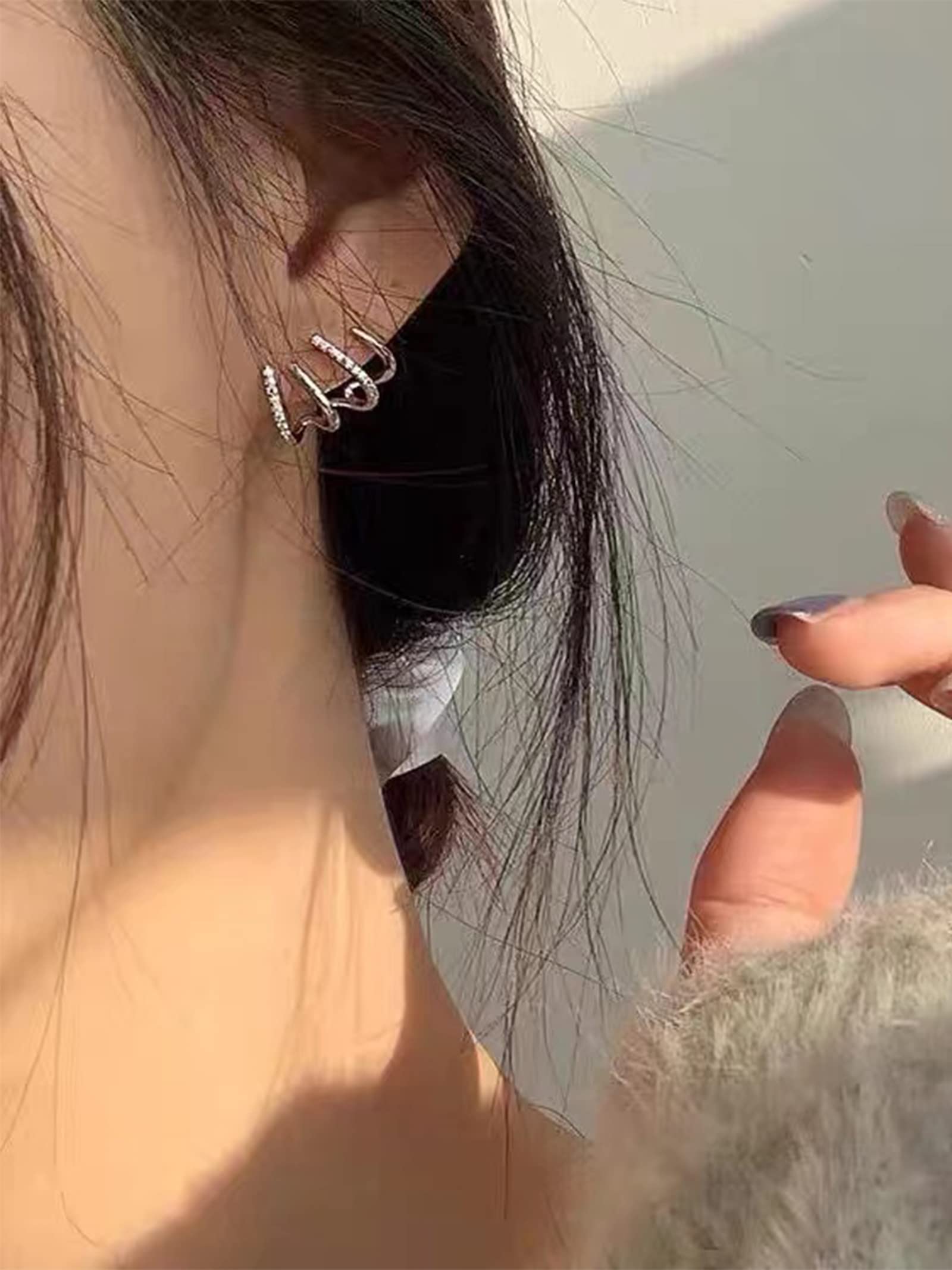 Claw Earring Cuff Claw Earrings for Women Earrings that Look Like Multiple Piercings Wrap Cuff Piercing Studs Earrings for Women Christmas Gift
