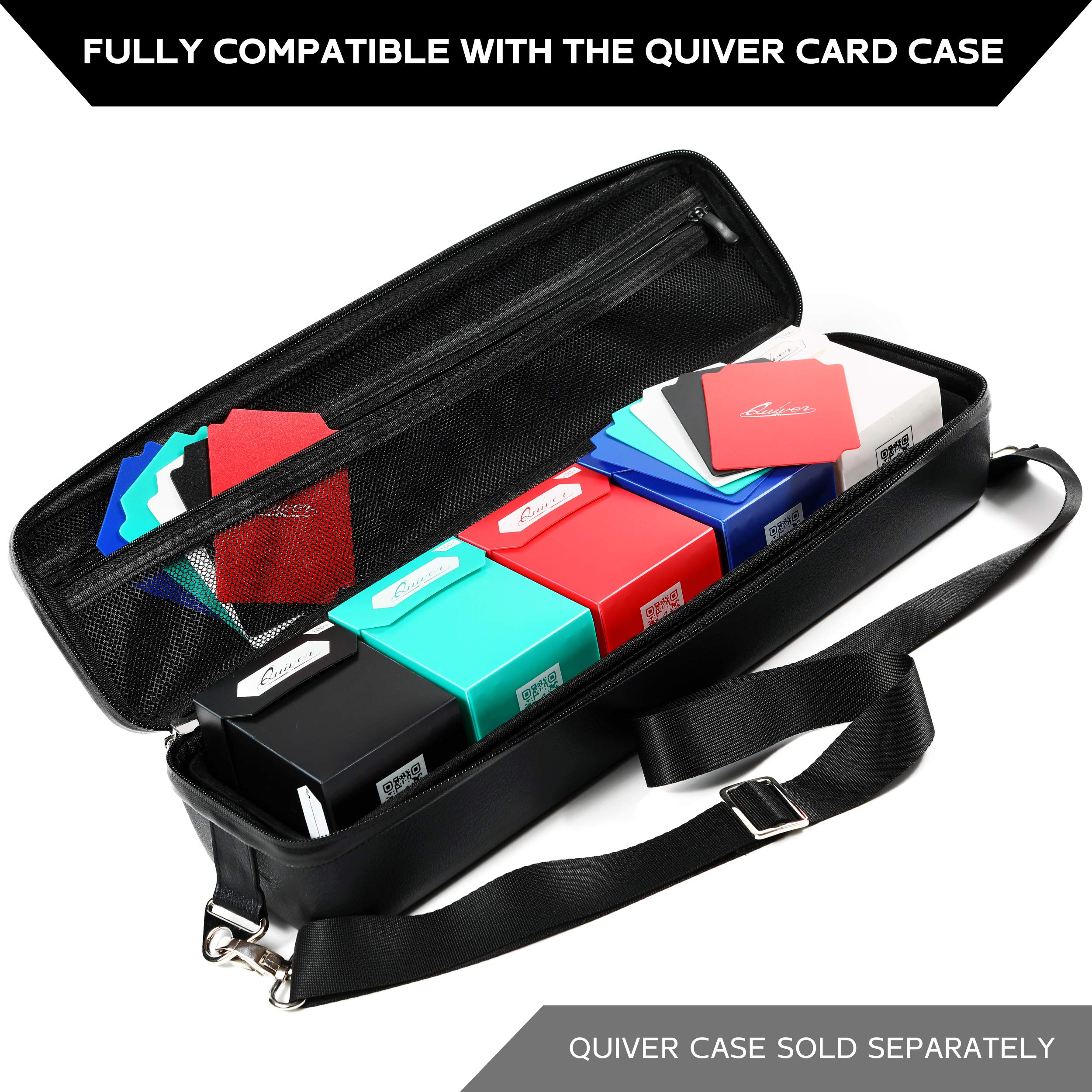 Quiver Time 100+ Standard Deck Blocks with 2 Dividers/Card Deck Box - Set of 5 MTG Deck Box - Compatible with Magic Commander, Yugioh & other TCG cards - (White, Black, Blue, Red & Green)