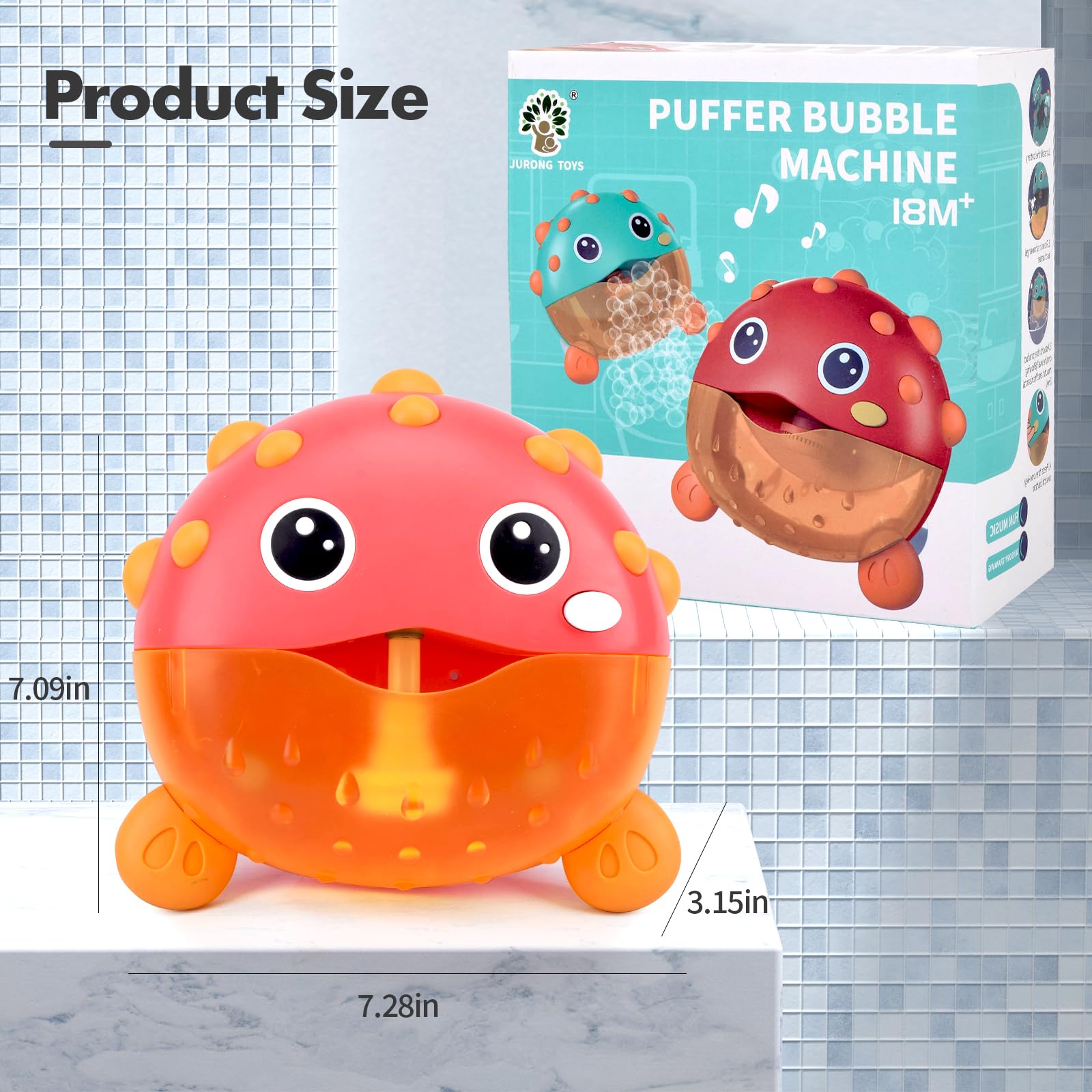 chengjiaing Bubble Bath Maker for The Bathtub,Puffer Bubble Machine with Music,Baby Bathroom Blowing Bubbles Toys,The Great Gifts for Toddlers Over 3 Years Old Girl Boy