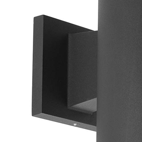 Progress Lighting Cylinder Collection 6" Modern Outdoor LED Wall Lantern Light Black