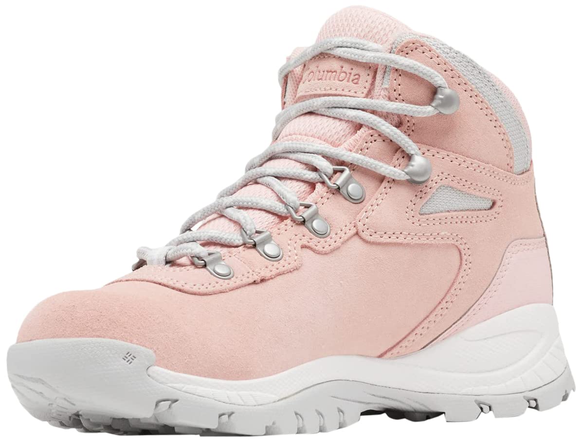 Columbia womens Newton Ridge Plus Waterproof Amped Hiking Shoe, Vintage Pink/Nimbus Grey, 6.5 Wide US