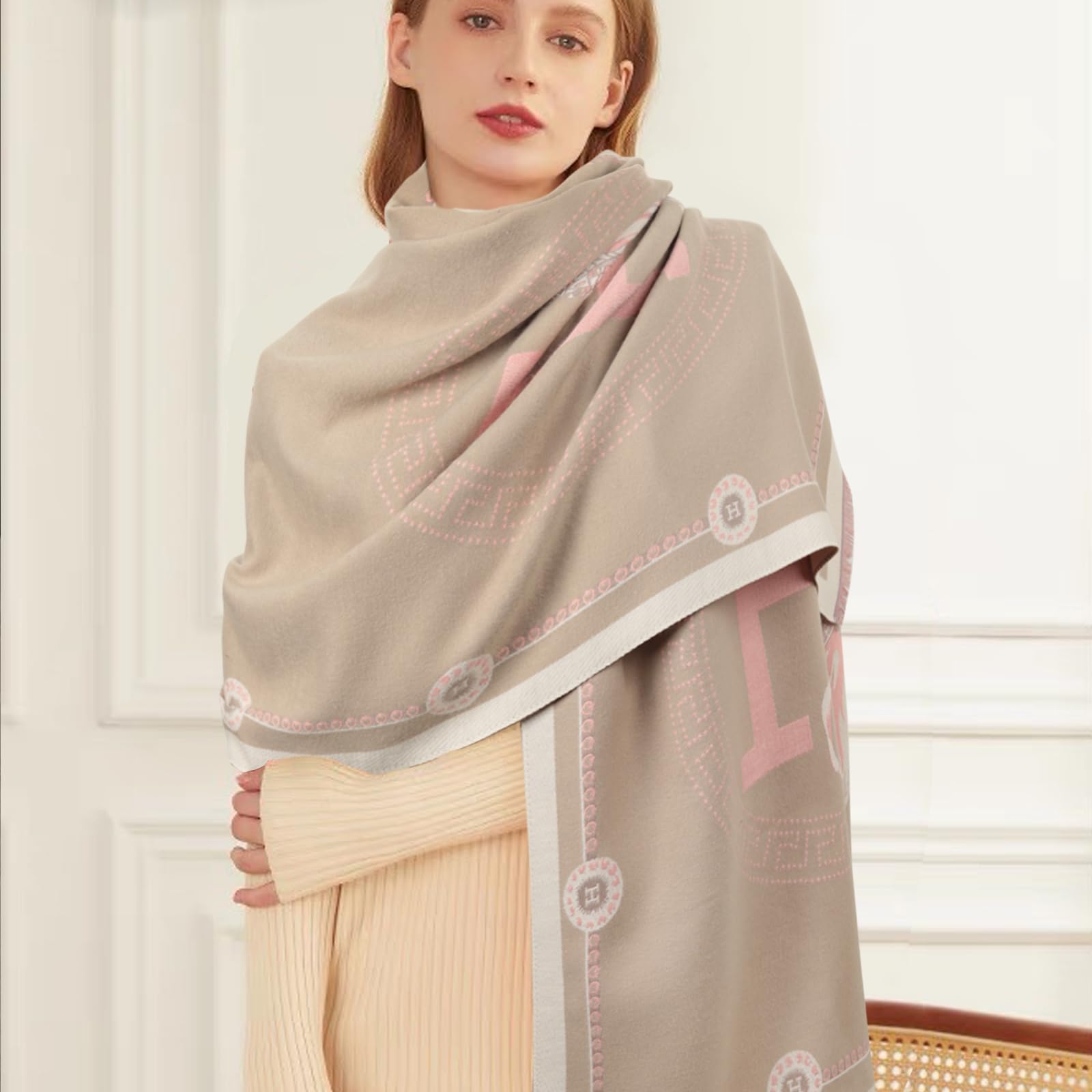 EXTREE Women Scarf Pashmina Shawl Wrap for Evening Dressing Blanket Open Front Poncho Cape