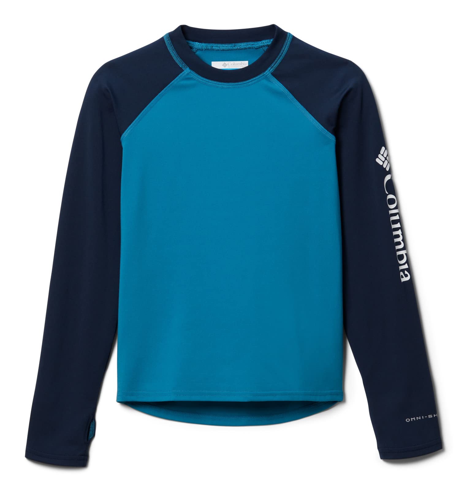 Columbia Youth Unisex Sandy Shores Long Sleeve Sunguard, Deep Marine/Collegiate Navy, X-Small
