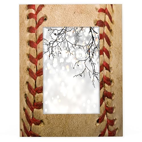 POFATO Vintage Baseball Sports 5x7 Picture Frame Wood Photo Frame for Tabletop Display Wall Mount Picture Frame Display 5 x 7 Inch Photo Wall Decor Home Gift Frames