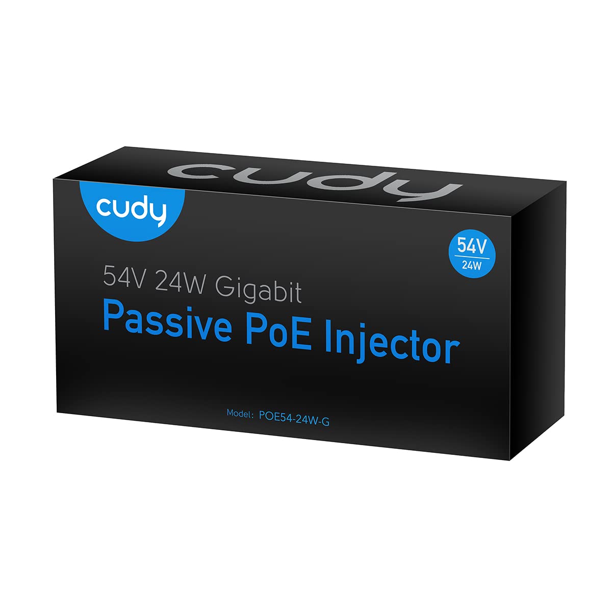 Cudy 54V 24 Watts Passive Gigabit PoE Injector, 10/100/1000Mbps Passive PoE Adapter, 100 Meters Transmit Distance, Suitable for 48V~54V Passive PoE Devices