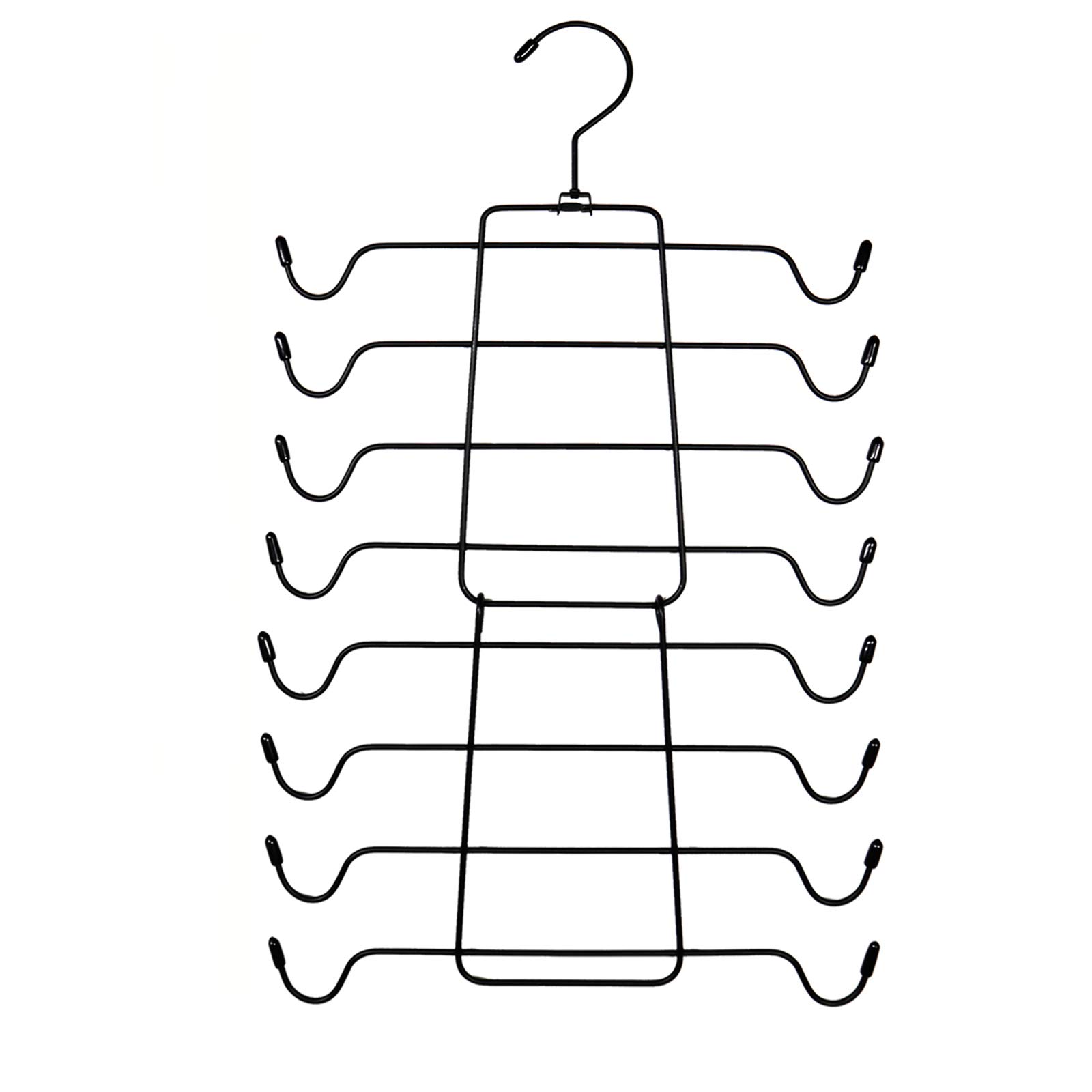 Niclogi Tank Tops Hanger Bra Hangers 2 Pack Space Saving Hanger Metal Folding Closet Organizer for Tank Tops, Cami, Bras, Bathing Suits, Belts, Ties(Black)