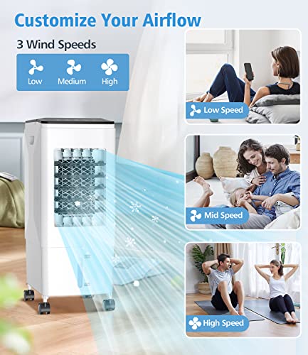 Portable Air Conditioners, Air Conditioner Portable, 3-In-1 Air Conditioners with 3 Wind Speeds & Remote Control, 60°Rotation, Air Conditioner Portable for Room Office Home