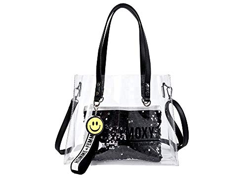 Clear Bags For Women Transparent Crossbody Shoulder Bag Handbag Tote (Black)