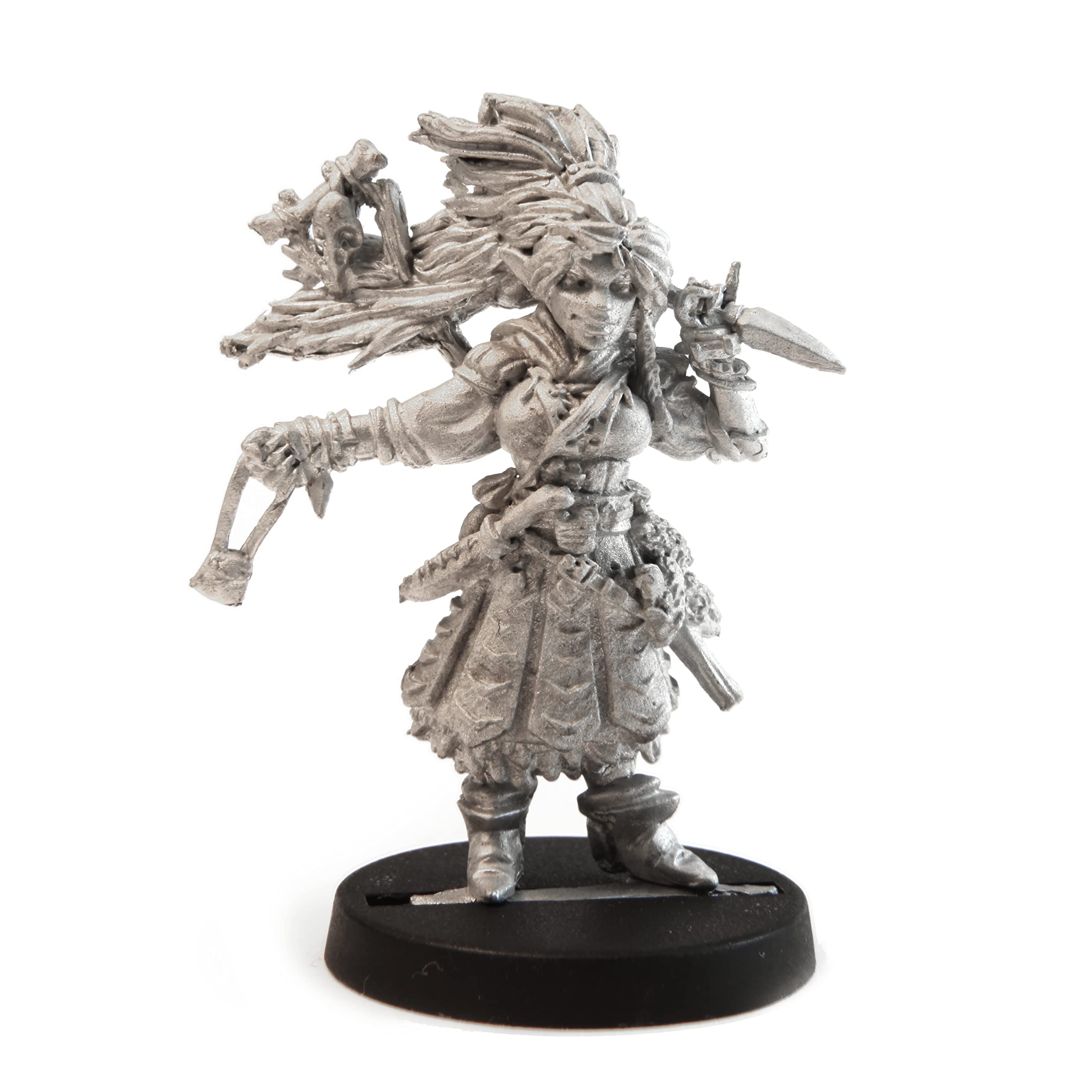 Stonehaven Miniatures Female Half-Elf Witch Figure (for 28mm Scale Table Top War Games) - Made in US