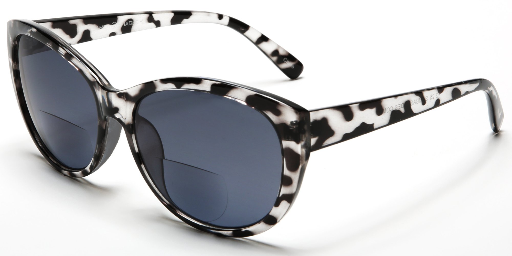 SAMBA SHADES Reader Sunglasses for Women Bifocal for Reading Under the Sun Cateye Glasses Black Tortoise 2.00