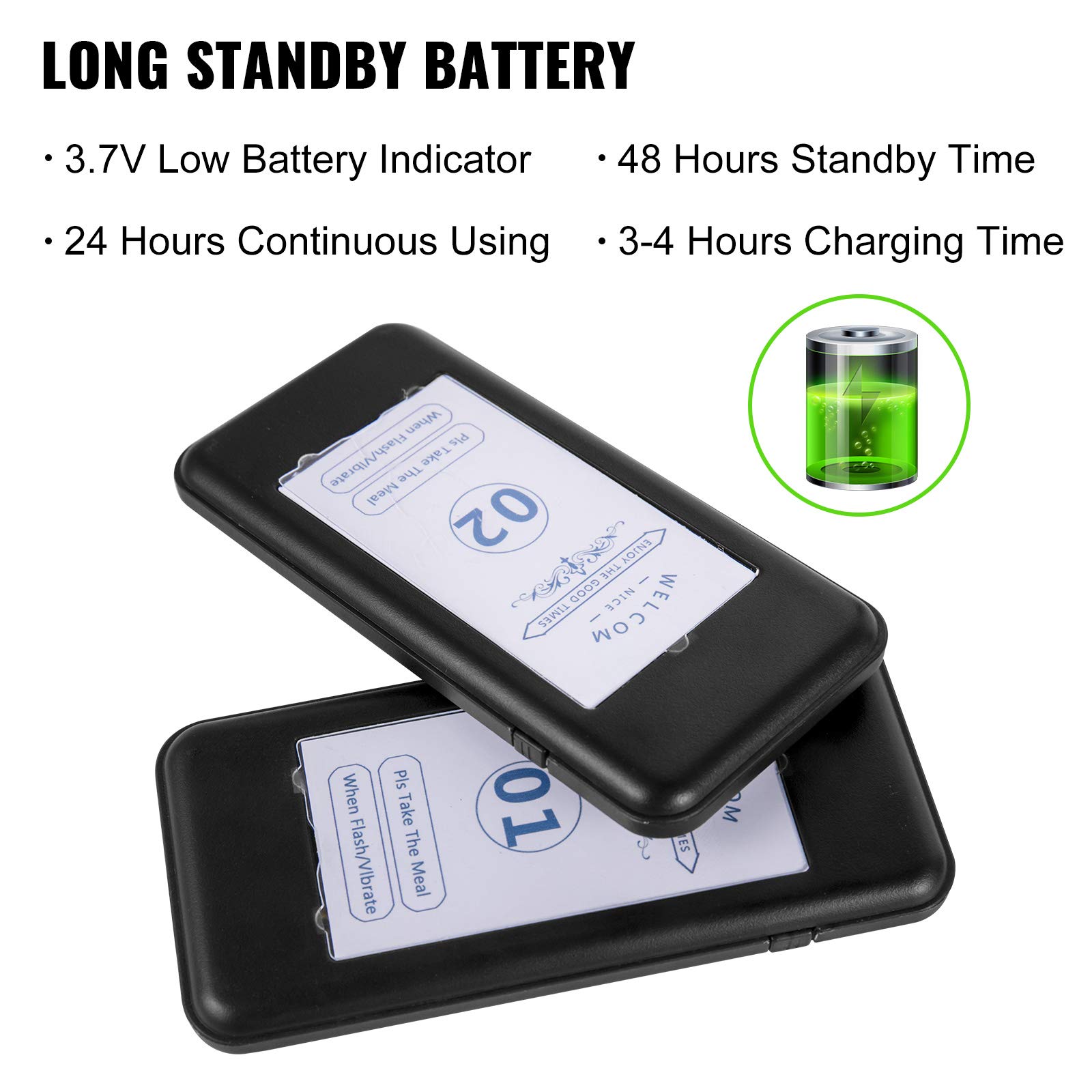 VEVOR F100 Restaurant Pager System 16 Pagers, Max 98 Beepers Wireless Calling System, Set with Vibration, Flashing and Buzzer for Church, Nurse,Hospital & Hotel