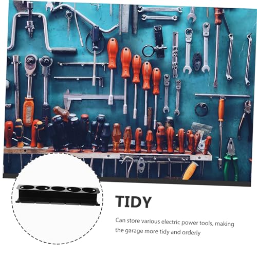 Garneck 1 Set Handheld Tool Holder Tools Organizer for Tool Electric Drill Storage Rack Tool Holder Tool Room Supplies Garage Storage Rack Power Tool Organizer Metal Black