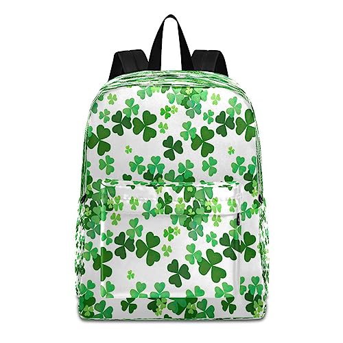 GAIGEO St Patricks Day Shamrock Large Laptop Backpack, Backpack Hiking, College Backpack with Laptop Compartment, Backpack for Work