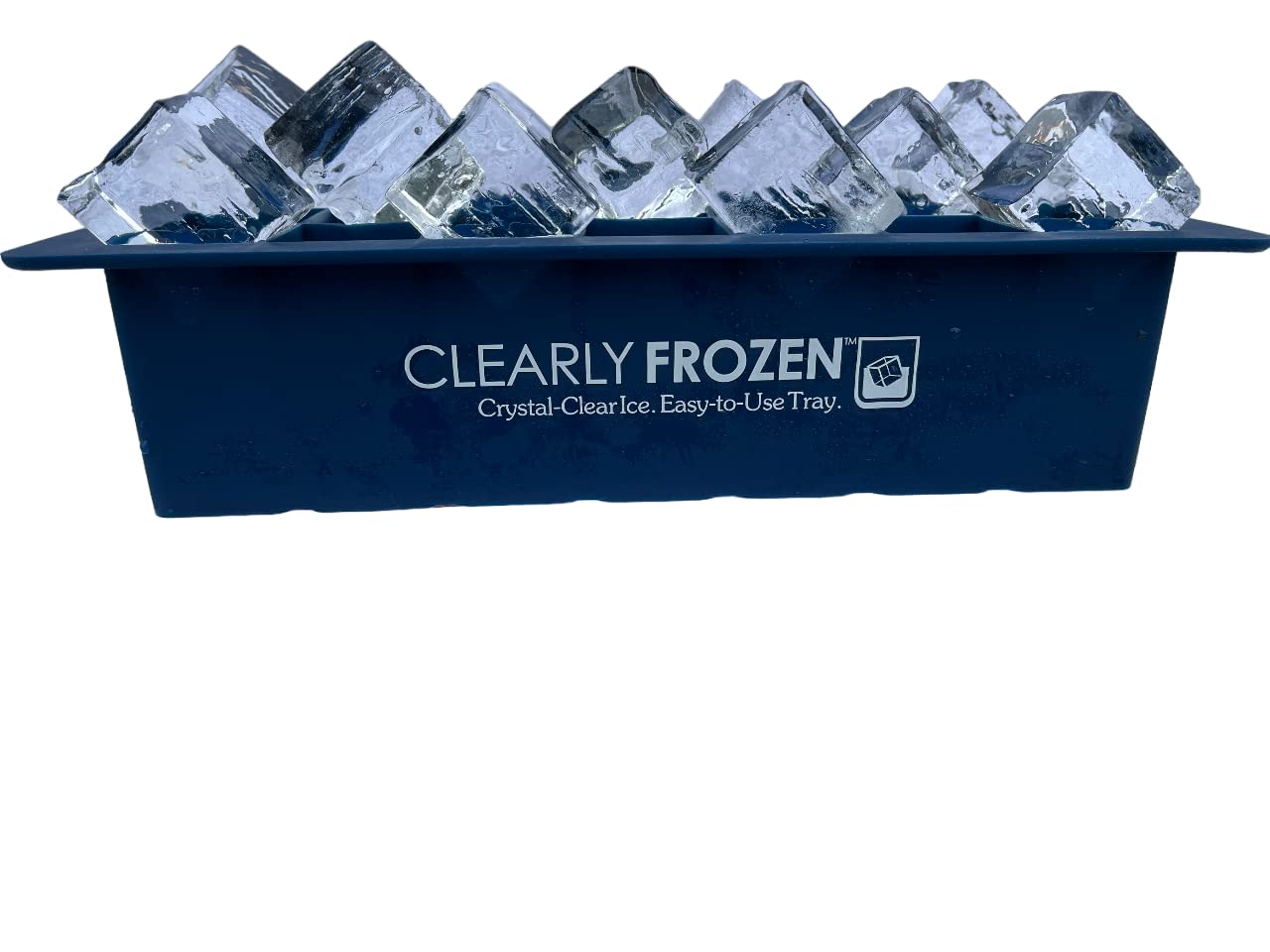 ClearlyFrozen 10 x 2 Inch Clear Ice Cube Maker Plus Interchangeable 21 x 1.3 Inch Clear Ice Cube Mold