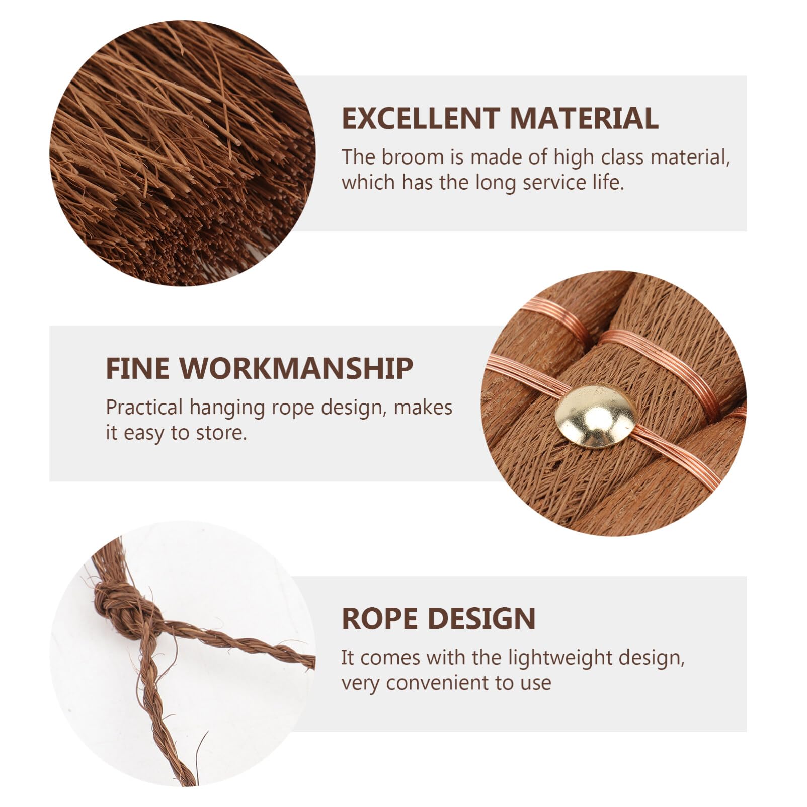 Handmade Broom Soft Mini Whisk Broom Sweeping with Solid Wood Handle - 9.5inch Thai Duster Broom for Cleaning Car/Bed/Couch/Draft/Garden/Furniture/Clothes