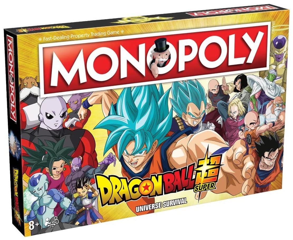 Winning Moves Dragon Ball Super Monopoly Board Game, Play with Characters Like Android 18, Jiren, Frieza and Goku Himself, Choose Your Universe Token in This 2 Plus Player Game for Ages 8 and up
