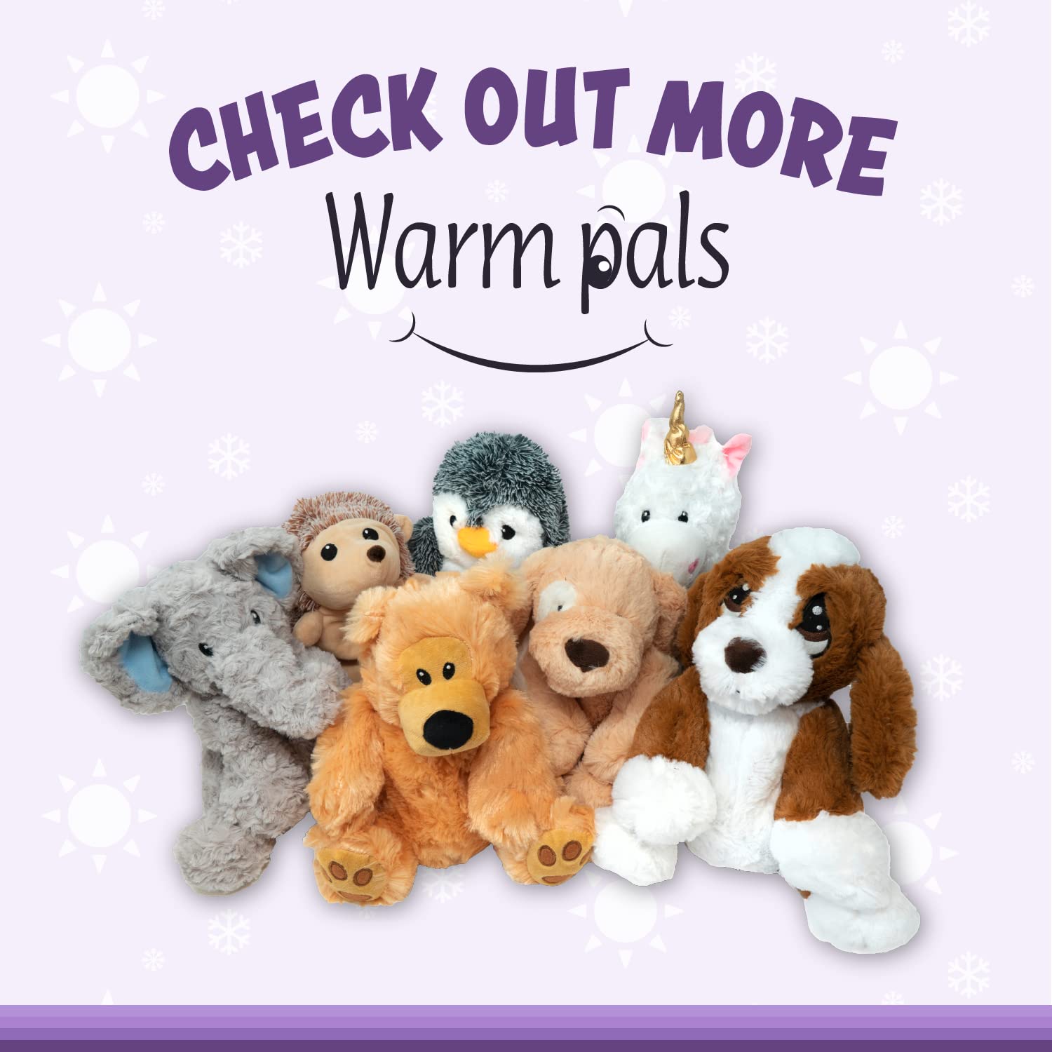 Warm Pals - Sweet Elephant - 1.5lbs - Cozy Microwavable Lavender Scented Plush Toys - Heated Stuffed Animal - Heatable Coolable Bedtime Comfort Plushie