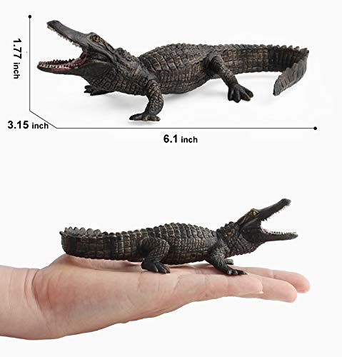 Warmtree Simulated Crocodiles Model Realistic Alligator Figurines Plastic Crocodile Action Figure, Set of 3