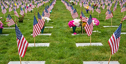 GIFTEXPRESS 12-Pack, Proudly MADE IN U.S.A. 8x12 Inch Spearhead Handheld American Stick Flags/Grave marker American Flags/USA Stick Flag (12)
