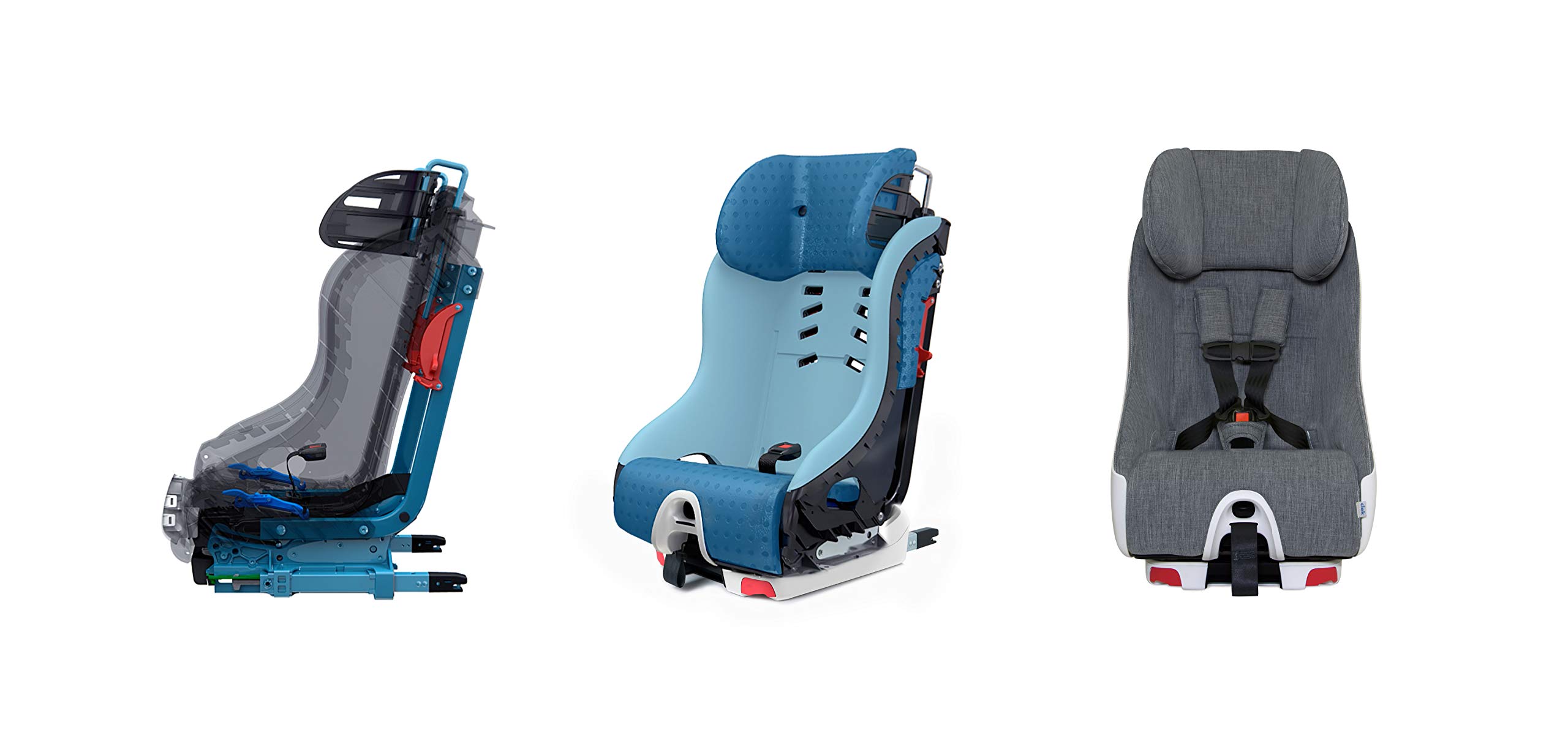 Clek Foonf Convertible Car Seat with Adjustable Headrest, Reclining Design, LATCH System, and Flame-Retardant-Free (Ten Year Blue)