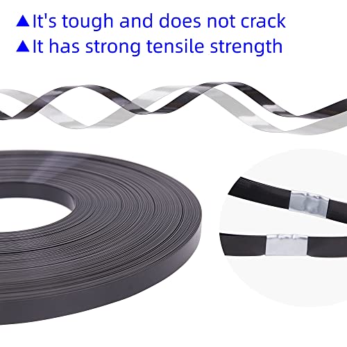 LNYEBN Packaging 5/8"(16mm) x 0.035" x 300' Polyester Strapping Roll,300feet Heavy Duty PET Belt, 50pcs Strapping Seals, 100pcs Corner Protector for Packaging Strapping