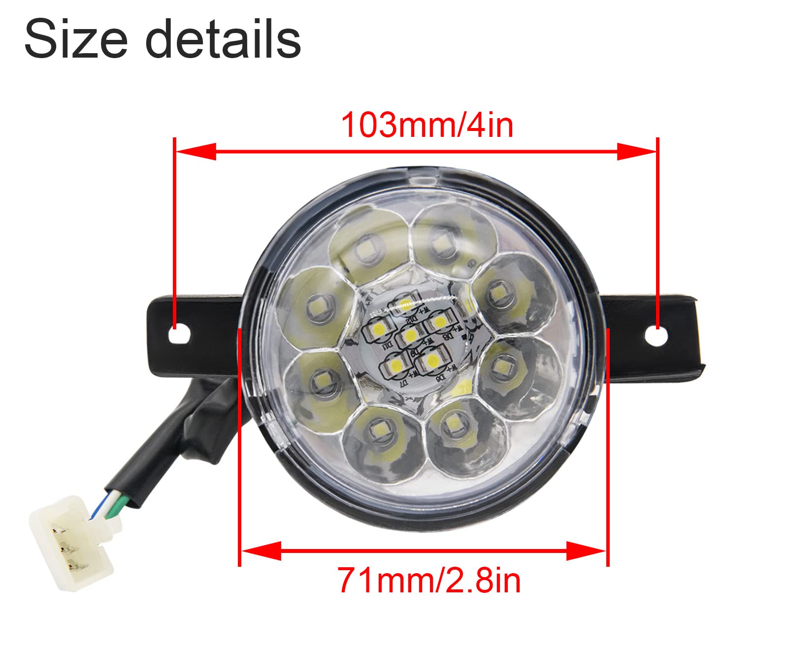 CMOOD 12V LED Front Headlight Compatible for TaoTao 125cc 150cc 250cc 300cc ATV Quad Headlights, Left Right Front Head Light for Coolster Peace JCL Baja Yamoto kazuma Roketa Chinese 4 wheeler (2PCS)
