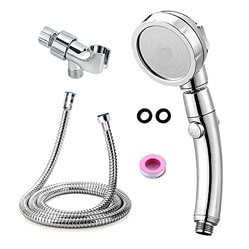 Handheld Shower Head with 59Inch Stainless Steel Hose and Adjustable Holder, 360 Degree Rotating Adjustable High Pressure Showerhead with On/Off Switch 3 Spray Modes RV Bathroom Shower Set