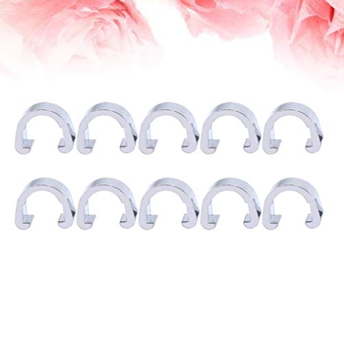 CLISPEED 10pcs MTB Bike Road Bicycle C-Clips Clamp Housing Hose Guide for Brake Derailleur Shift Cables (Silver)