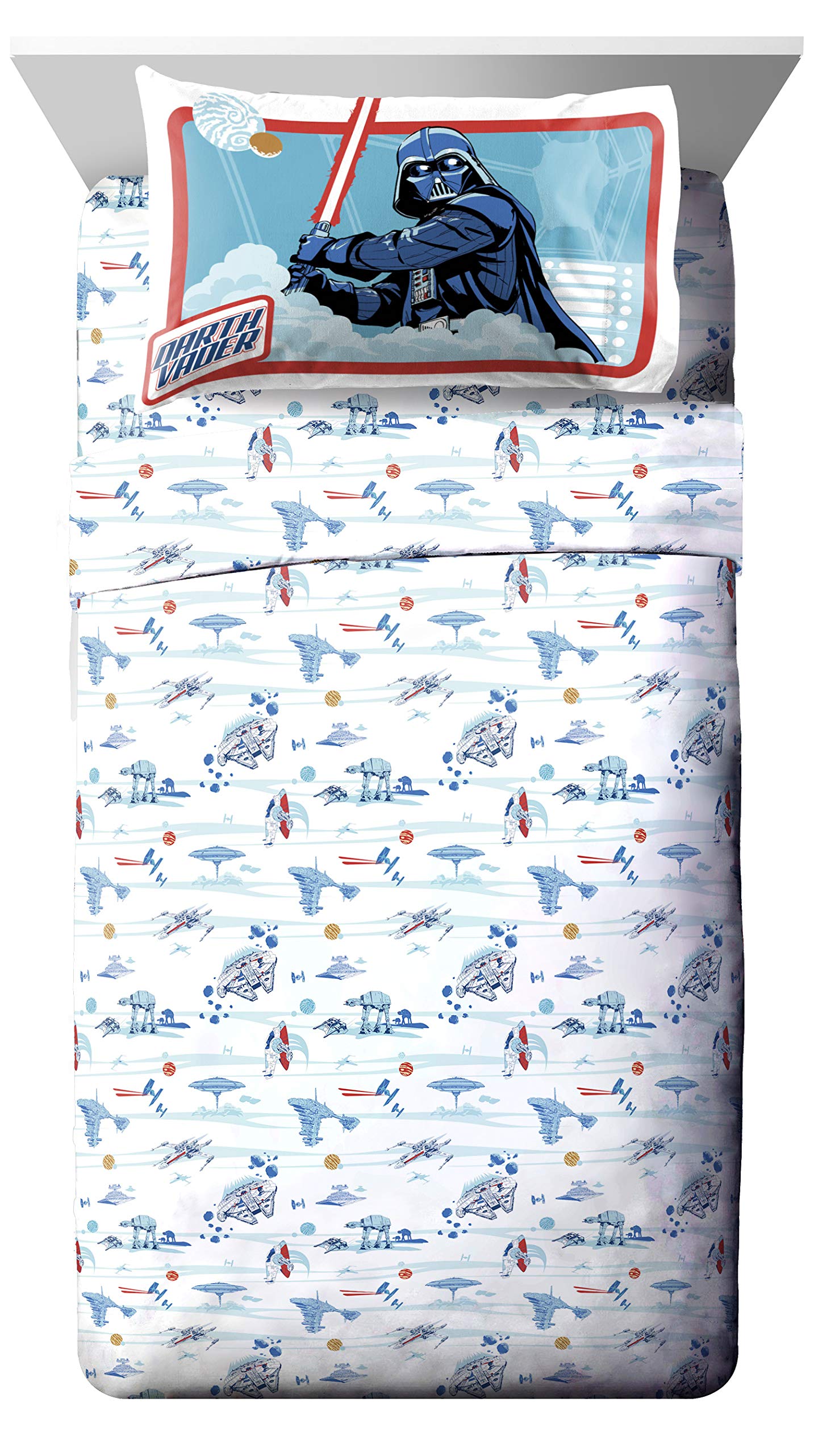 Jay Franco Star Wars Empire Strikes Back 40th Anniversary Twin XL Sheet Set - 3 Piece Set Super Soft and Cozy Kidās Bedding Features Darth Vader - Fade Resistant Microfiber Sheets