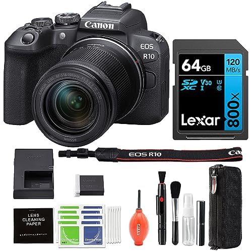 Canon EOS R10 Mirrorless Camera with 18-150mm Lens with Advanced Accessory and Travel Bundle | 5331C016 | Canon EOS R10 Mirrorless Camera