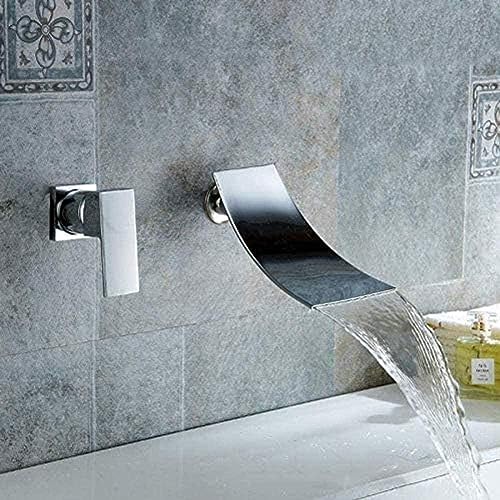 Faucet Kitchen Tap Bathtub Faucet Chrome Brass Wall Mount Waterfall Bathroom Faucet Big Square Spout Single Lever Basin Mixer Tap Faucet ,Faucet