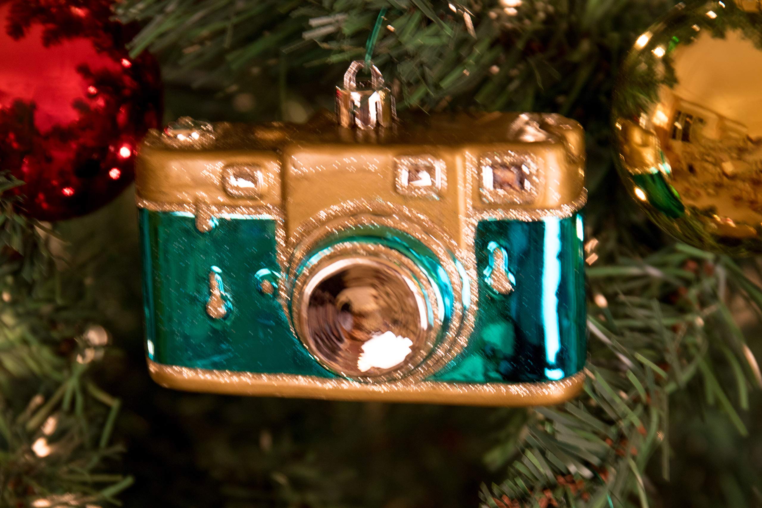 Clever Creations 2 Pack Christmas Ornament Set, Shatterproof Holiday Décor for Christmas Trees, Camera
