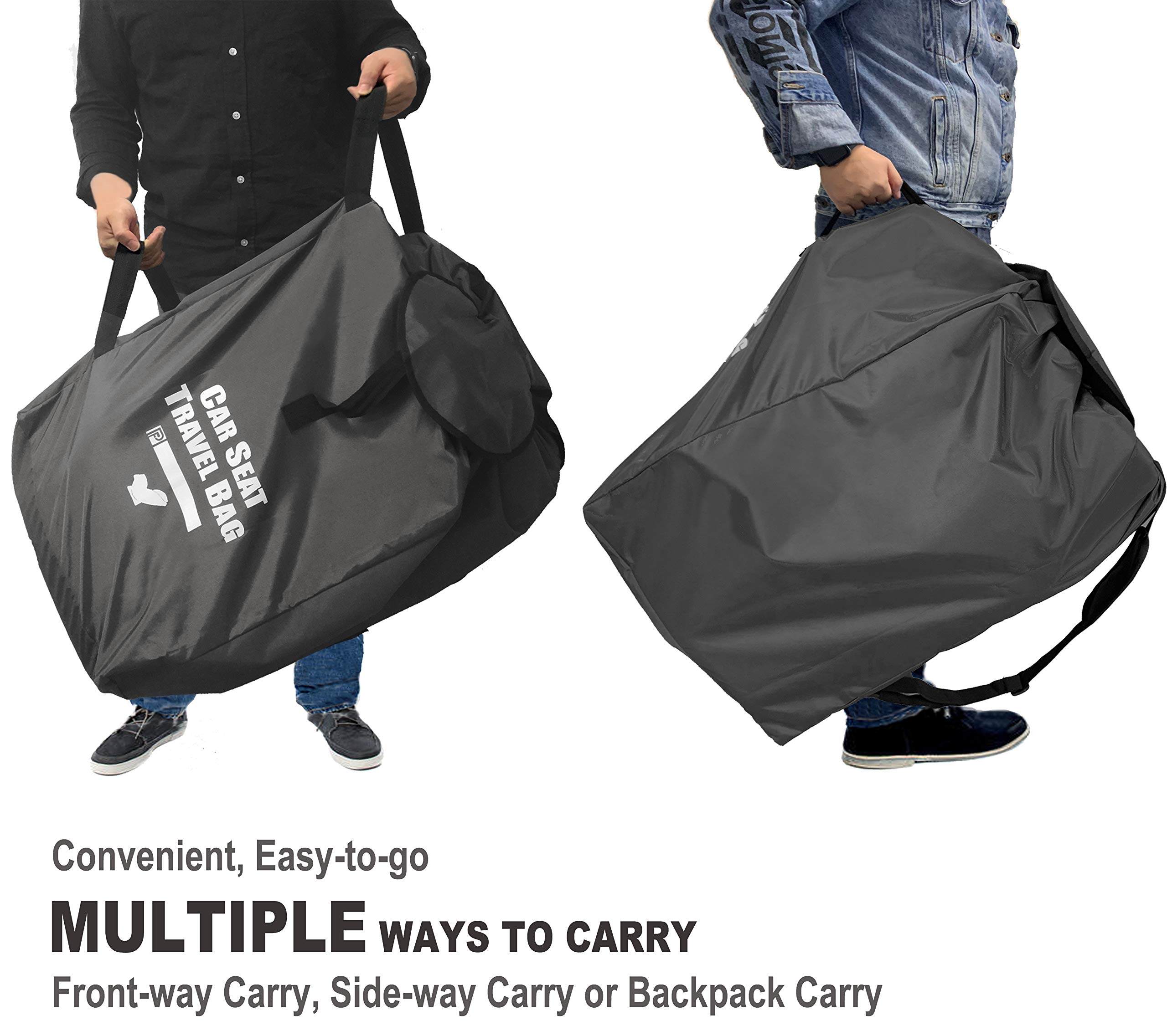 Car Seat Travel Bag for Air Travel - Profaster Airplane Carseat Gate Check Bag Backpack, Fold with Attached Carry Bag, Gray