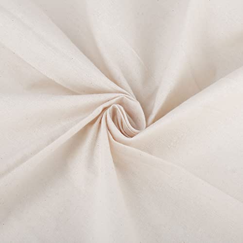 Muslin Fabric Cotton Cloth 62 Inch Wide by Yard (5.4YARDS, Natural Thin)