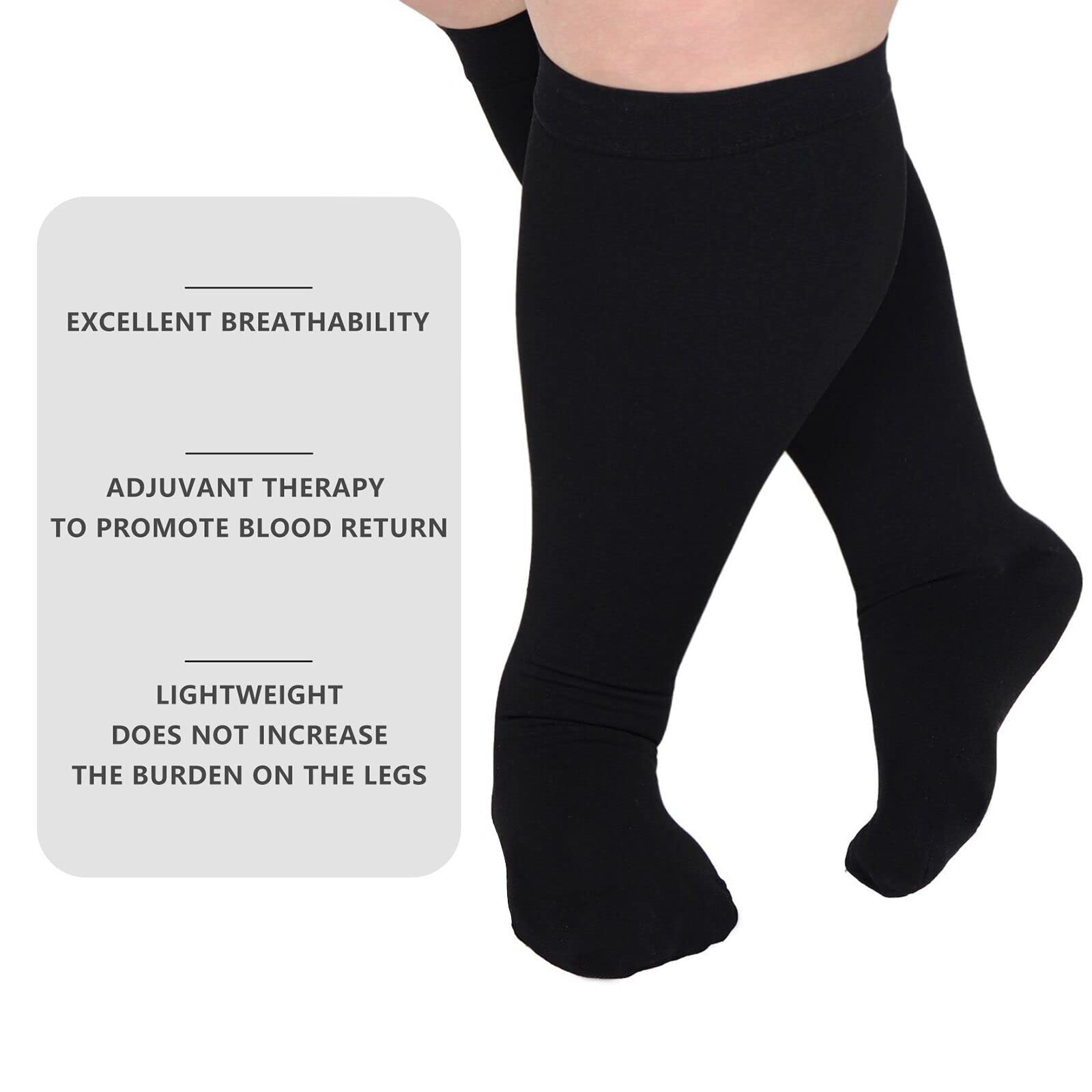 Compression Socks For Women Men,Plus Size Compression Socks Men Women,Wide Calf Compression Stockings Support Socks,Extra Large 20-30 mmhg Thigh High Knee Socks Up to 7XL.Compression Socks