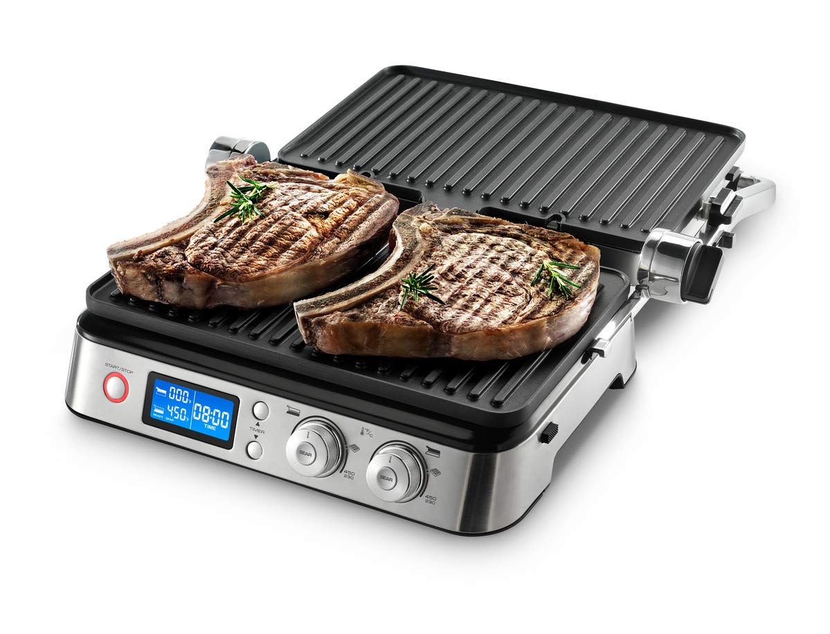 De'Longhi CGH1030D Livenza All-Day Grill, Griddle and Waffle Maker Silver Large