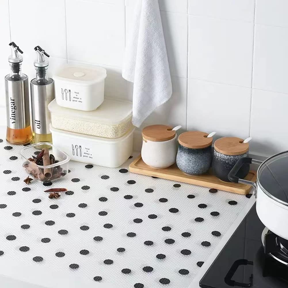 CYHomelife Shelf Liner for Kitchen Cabinets,Fridge Shelf Mats Non-Adhesive Drawer Liner Non-Slip Refrigerator Liner Waterproof Fridge Pad Cupboard Mat Easy Placemats,3 roll 17.7 ×47.2 inches