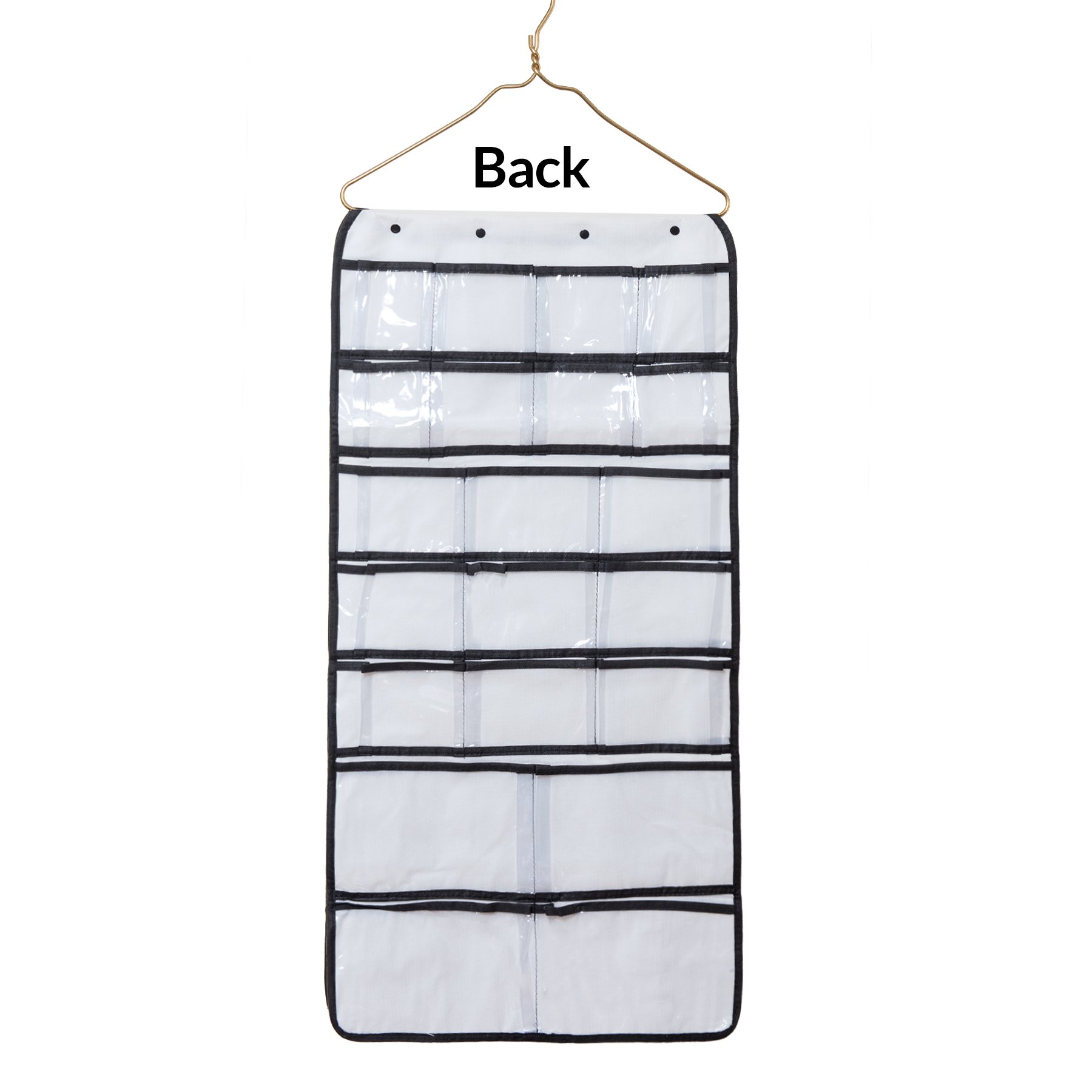 Qrandy 42 Pockets Hanging Closet Jewelry Dual-sided Organizers Bra Underwear Socks Ties Storage