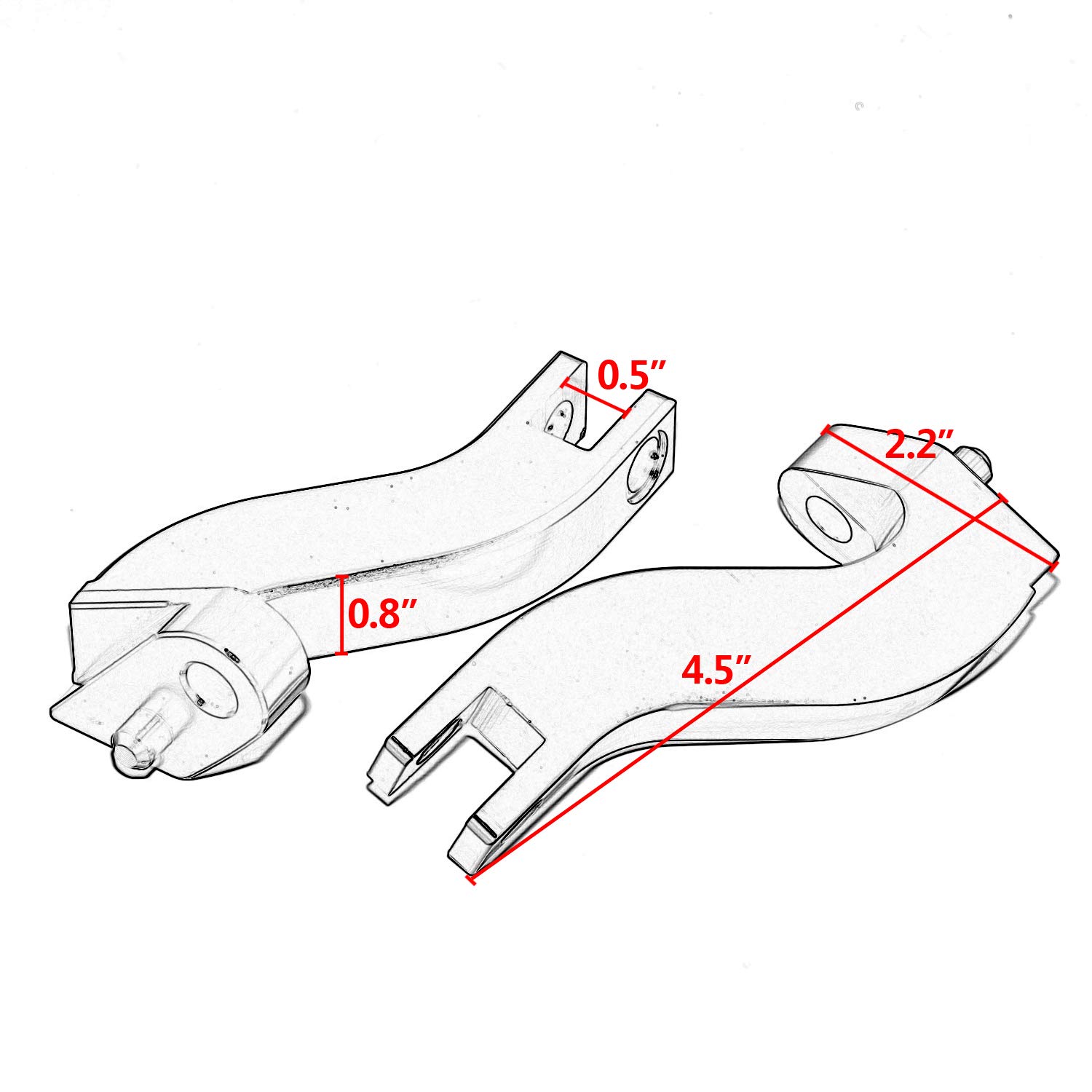 CNC Cut Passenger Rear Foot Peg Mount Kits For Harley Touring FLHT FLHR FLTR FLHX 1993-2018(Replaces HD# 50198-97B) (Chrome)