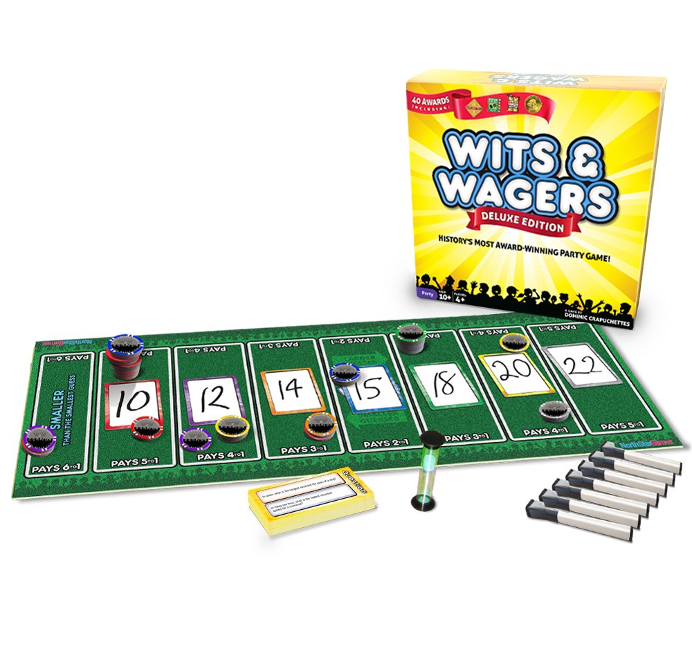 North Star Games Wits & Wagers Deluxe Board Game Award Winning Trivia Game - 4+ Players - Ultimate Party Game for Family, Teens and Adults.