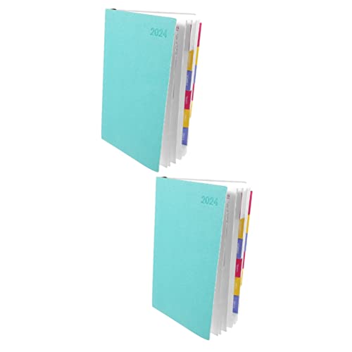 Ciieeo 2pcs 2024 Agenda Book 2024 weekly notebook spiral calendar planner weekly monthly planner monthly life planner goal planner spiral notepads planner book Paper manual portable Work