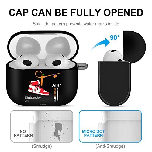Gedicht for Airpods 3rd Generation Case Air Sports Shoes, Protective TPU Soft Cases Cover Rugged for Apple Airpod 3 Case with Keychain for Women Men,Black Red