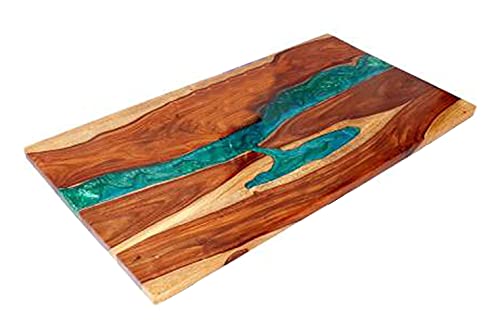 Epoxy Table, Epoxy Resin River Table, Live Edge Wooden Table, Natural Wood,Dining table, Natural Epoxy Table, Resin Table 54x27 inch