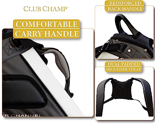 Club Champ Waterproof Stand Golf Bag, White/Black (JR989)