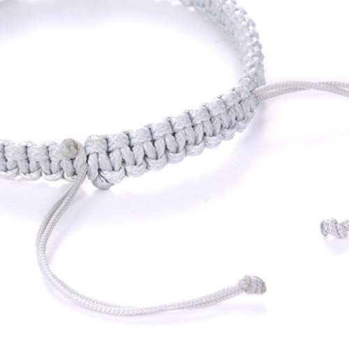 COLORFUL BLING 2Pcs Infinity Distance Couple Braided Handcrafted Luck Bracelet Bangle Adjustable Rope His and Hers Wristband Wrist Jewelry-black white