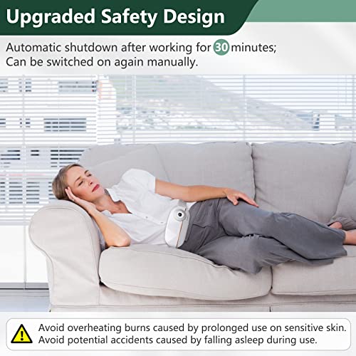 Portable Cordless Heating Pad,Heating Pad 5s Fast Heating,Heating Pads for Cramps with 3 Heat Levels and 3 Massage Modes,Menstrual Heating Pad for Women and Girl (Large-White)