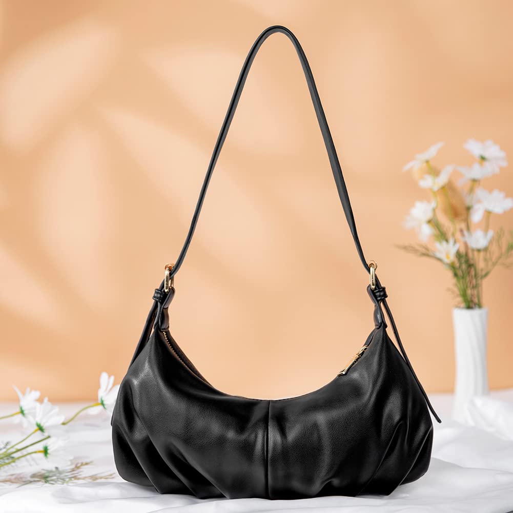 CLUCI Shoulder Bag,Purses for Women Dumpling Small Hobo Bags Vegan Leather Ladies Clutch with Adjustable Strap