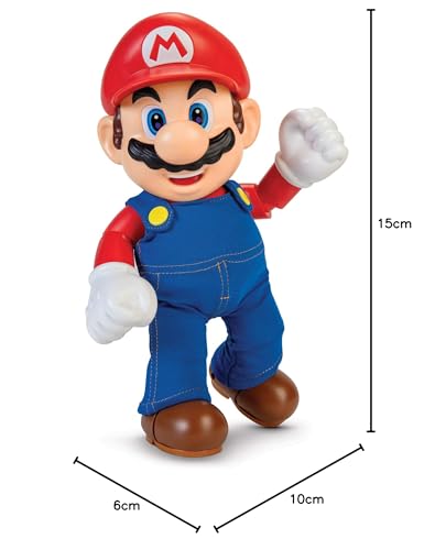 Super Mario It's-A Me, Mario! Collectible Action Figure, Talking Posable Mario Figure, 30+ Phrases and Game Sounds – 12 Inches Tall!